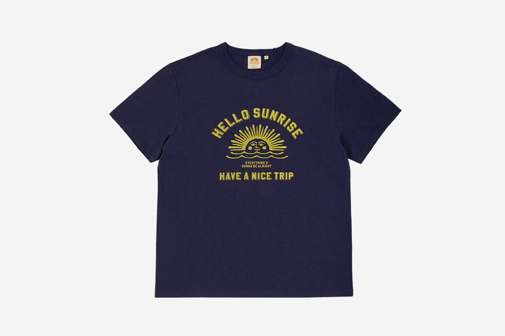 헬로선라이즈 빈티지 아치 로고 티 퍼플 네이비 | Hello Sunrise | KREAM