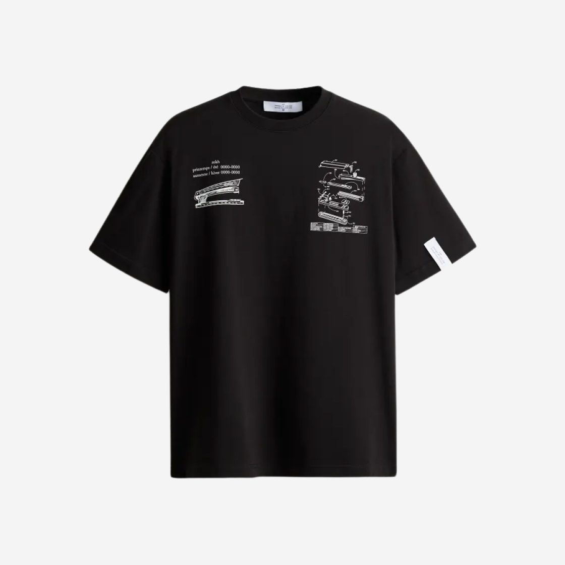 에이치앤엠 x Rokh 프린트 티셔츠 블랙 스테이플러 | H&M | KREAM