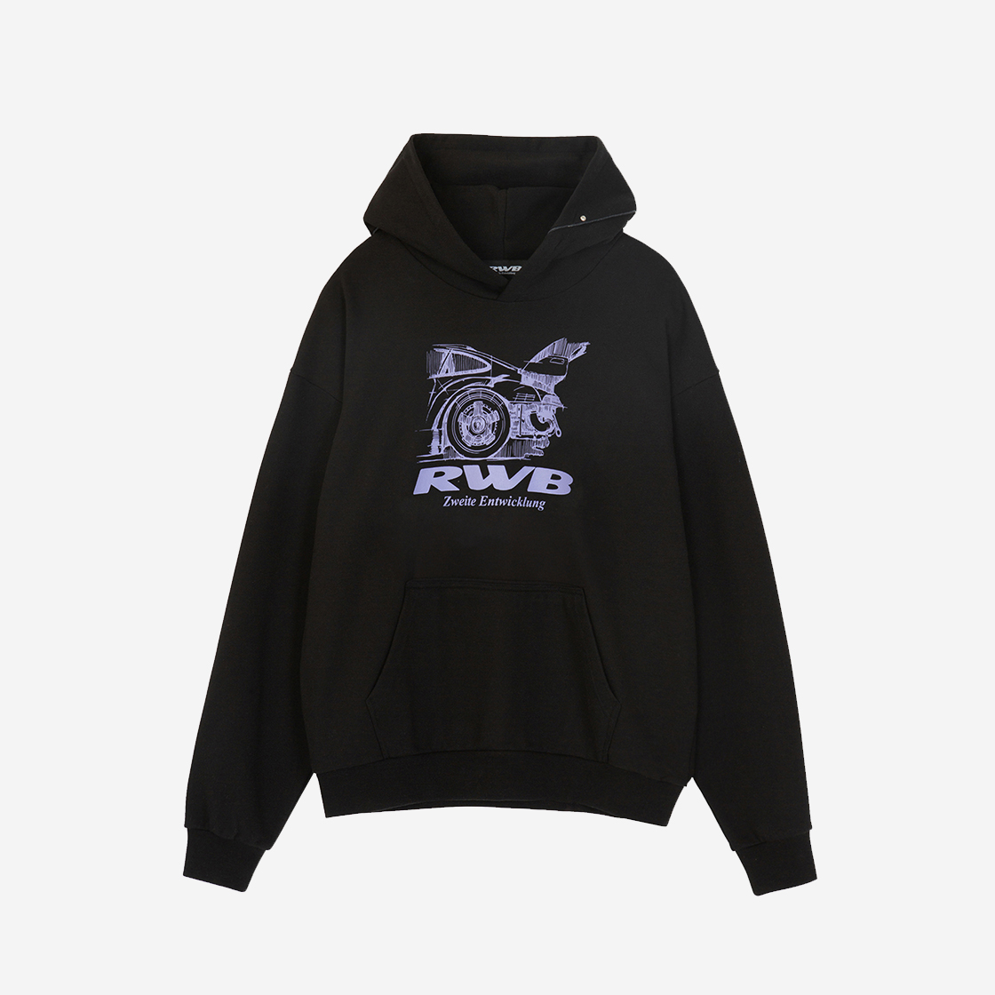 알더블유비 러프 드로잉 후드티 블랙 | RWB | KREAM