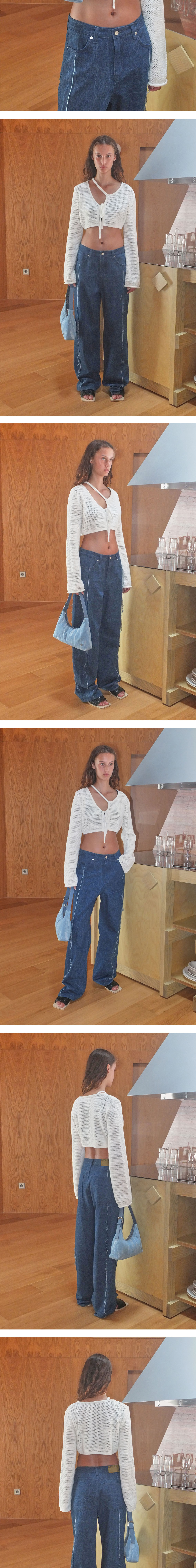 엔오르 우먼 컷 아웃 볼레로 가디건 화이트 | ENOR | KREAM