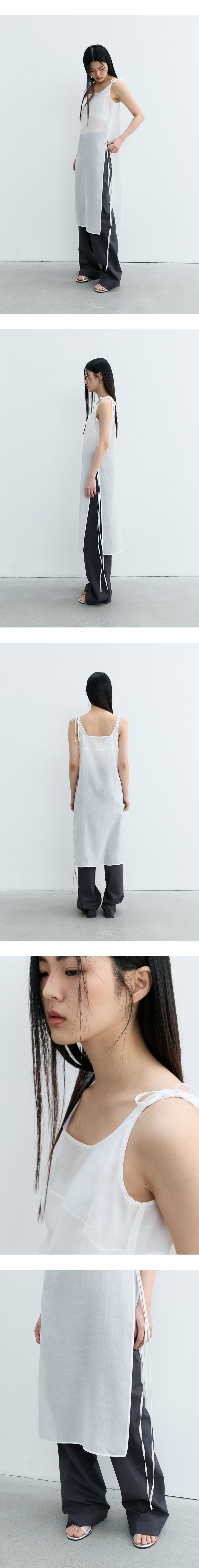 스튜디오테이블 스트랩 슬릿 드레스 화이트 | STUDIOTABLE | KREAM