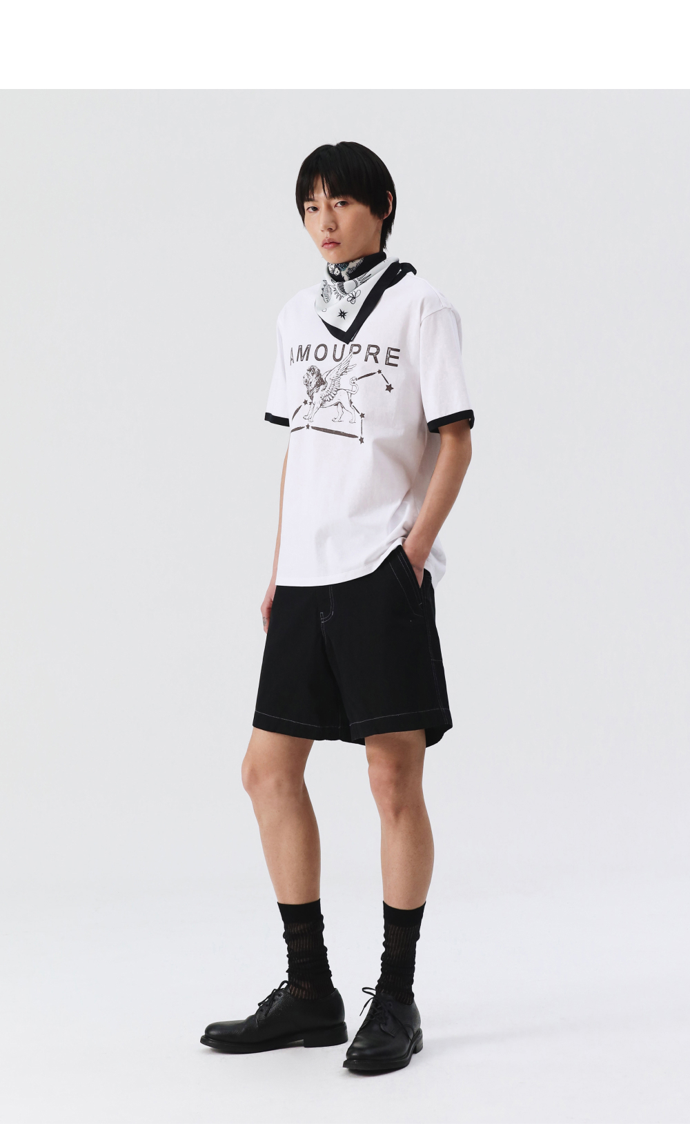 아모프레 코튼 옥스포드 쇼츠 블랙 | AMOUPRE | KREAM