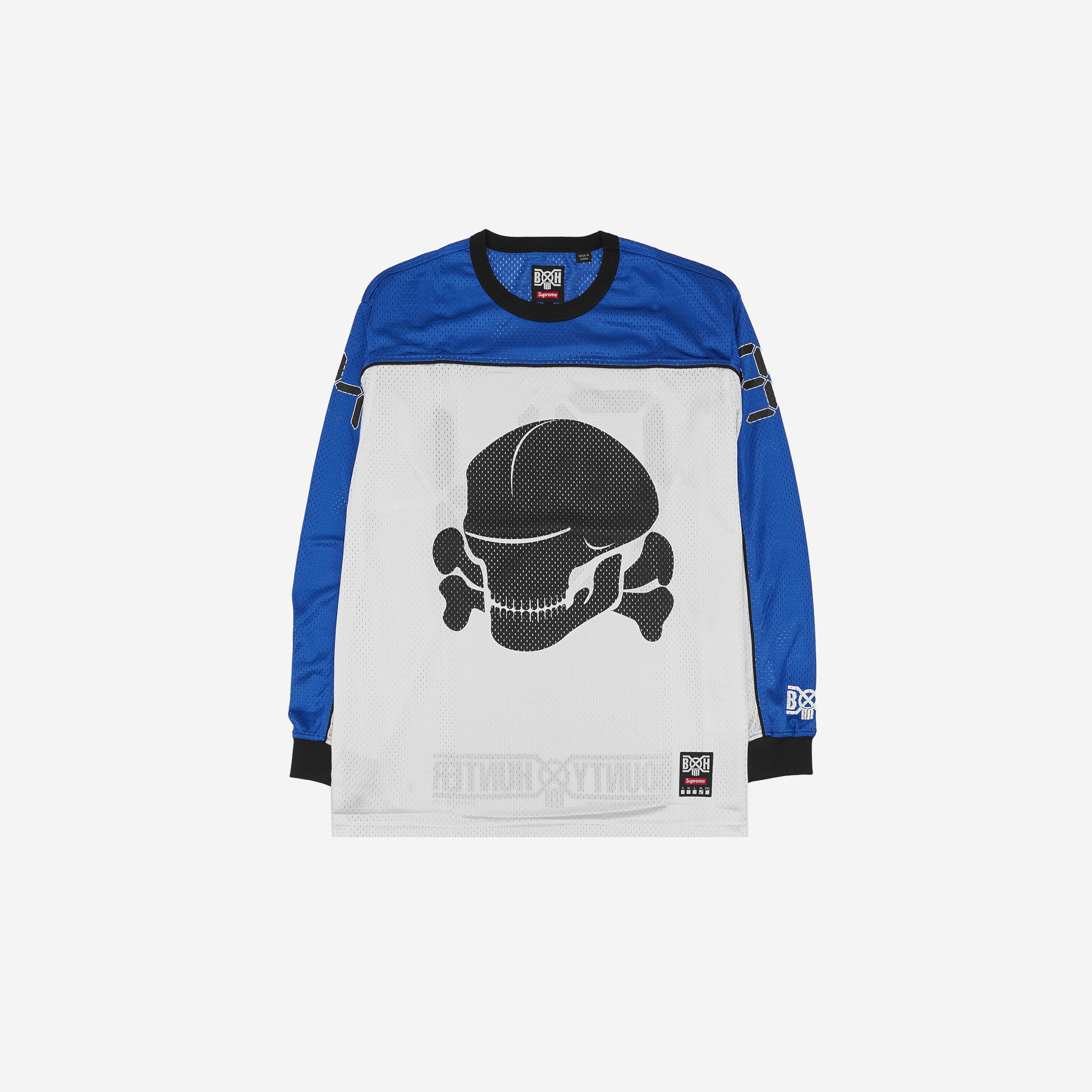 슈프림 x 바운티 헌터 메쉬 모토 저지 로얄 블루 - 23FW | KREAM