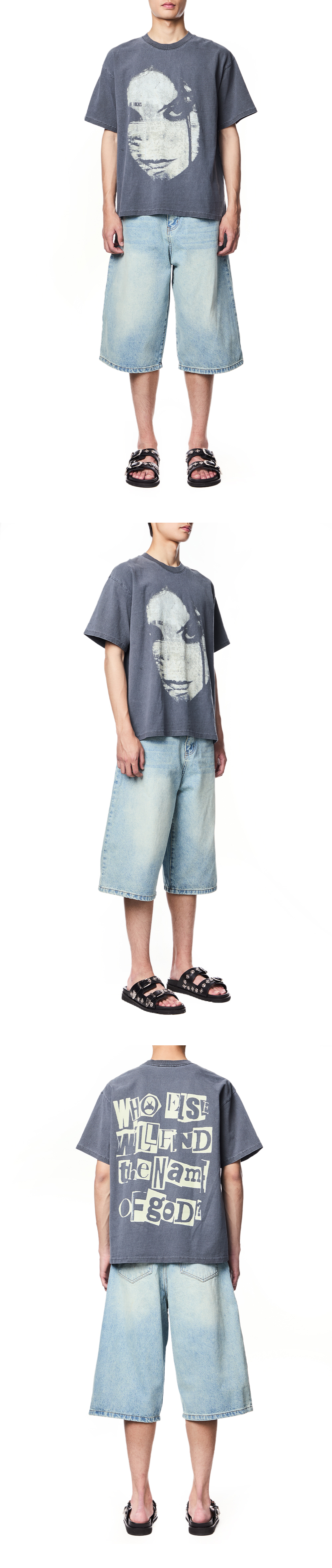 바스켓케이스 에반에센스 티셔츠 워시드 블랙 | Basketcase | KREAM