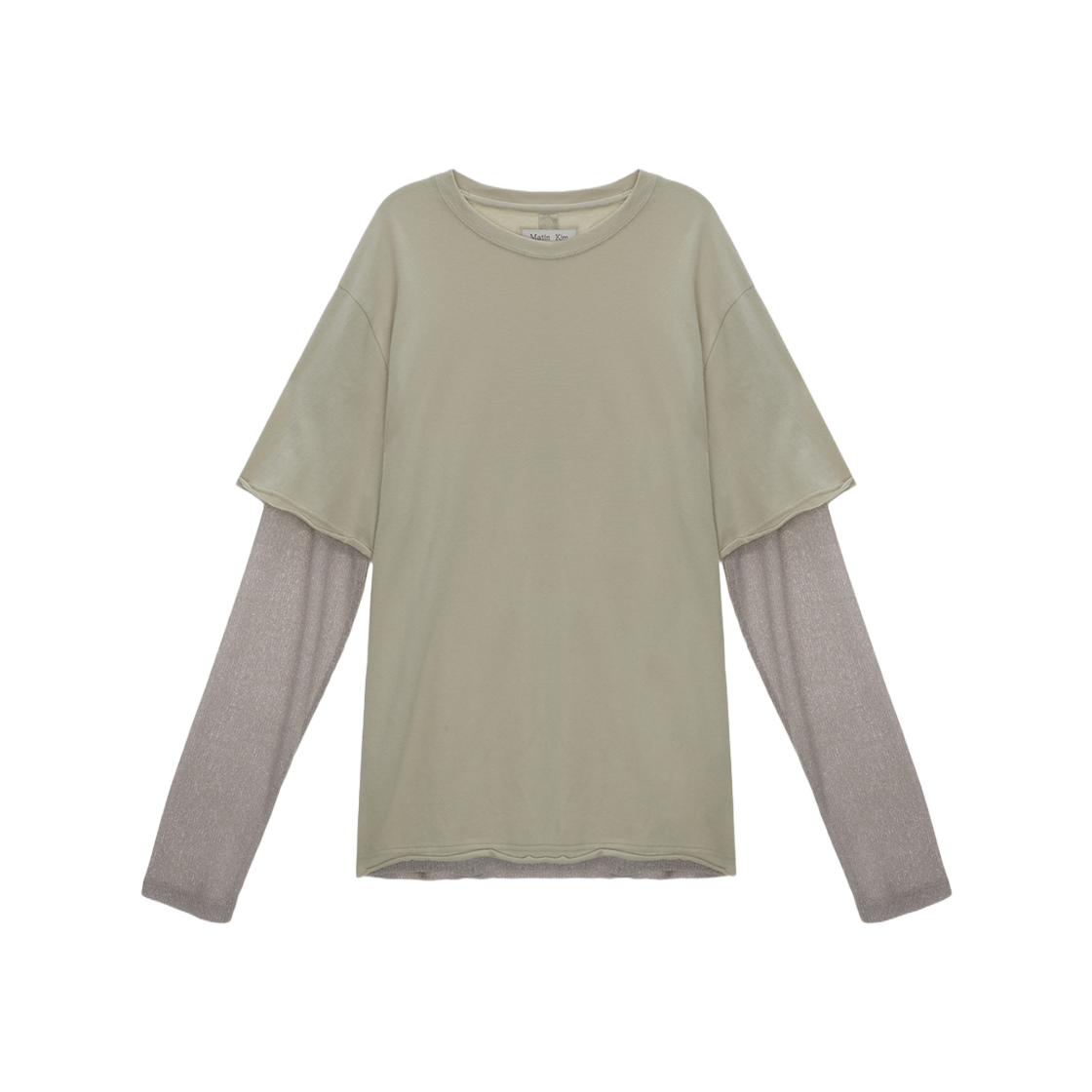 마뗑킴 레이어드 롱슬리브 탑 라이트 카키 | Matin Kim | KREAM