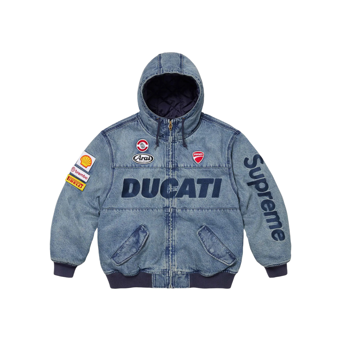 슈프림 x 두카티 후드 레이싱 자켓 데님 - 24SS | Supreme | KREAM