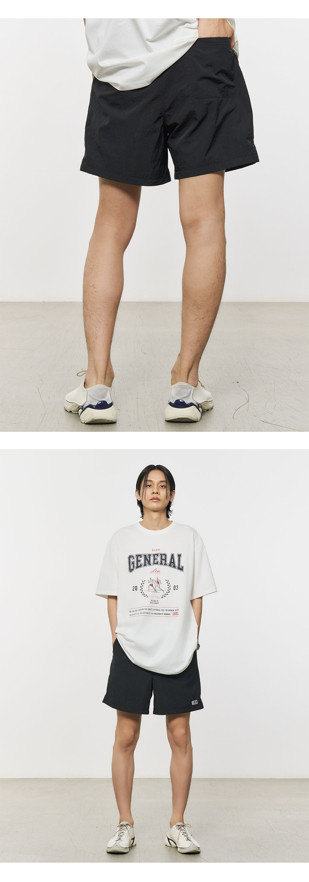 제너럴아이디어 유니섹스 베이직 밴딩 쇼츠 블랙 | GENERAL IDEA | KREAM