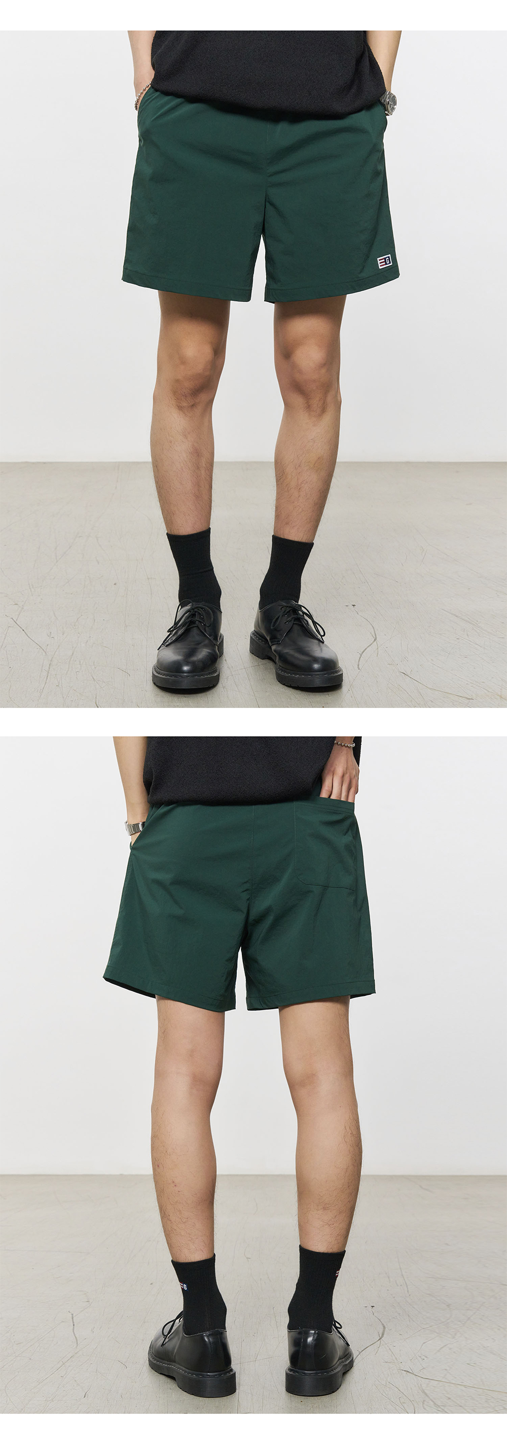 제너럴아이디어 유니섹스 베이직 밴딩 쇼츠 그린 | GENERAL IDEA | KREAM