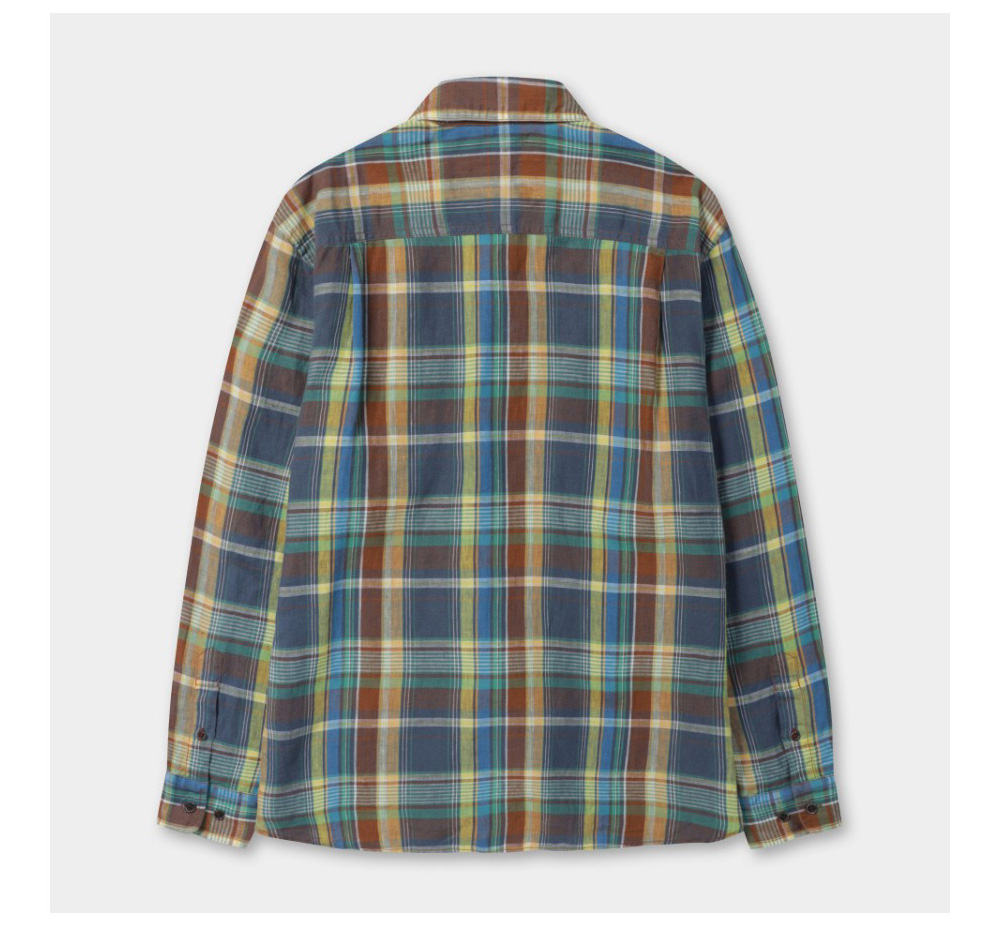 시리즈 린넨 100 오두막 체크 셔츠 옐로우 | SERIES | KREAM