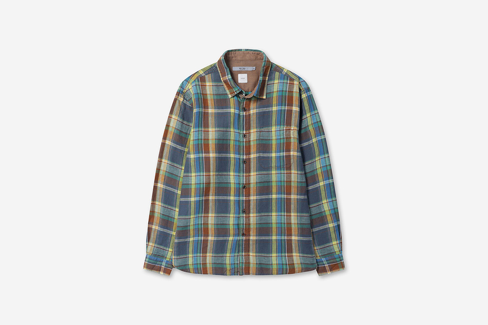 시리즈 린넨 100 오두막 체크 셔츠 옐로우 | SERIES | KREAM