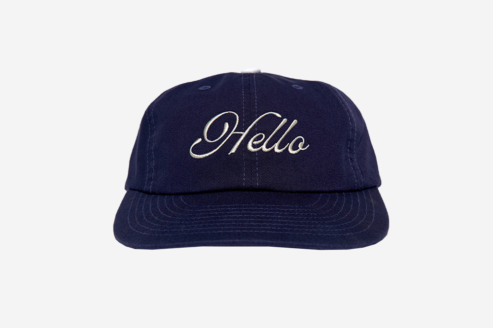 헬로선라이즈 헬로 타이포 로고 6패널 캡 네이비 | Hello Sunrise | KREAM