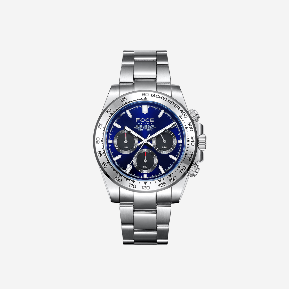 포체 41mm 크로노그래프 메탈 워치 블루 | Foce | KREAM