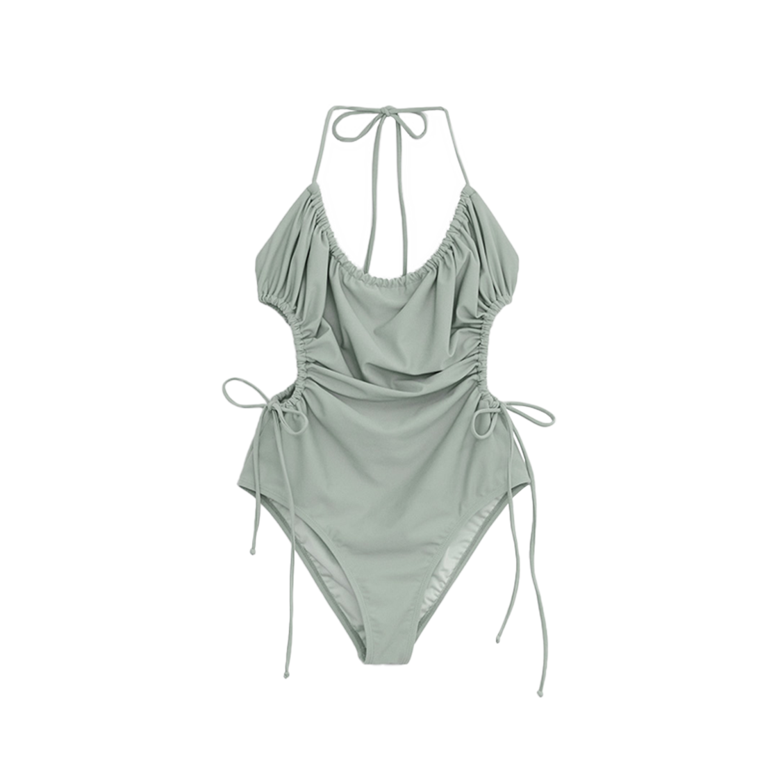 다이애그널 리본 셔링 스윔수트 민트 | DIAGONAL | KREAM