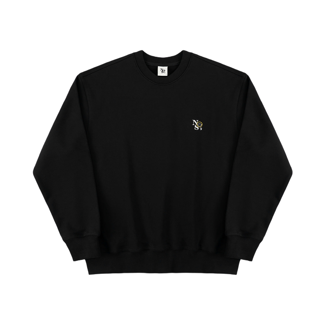 NOS7 스마일 자수 스웨트셔츠 블랙 | NOS7 | KREAM