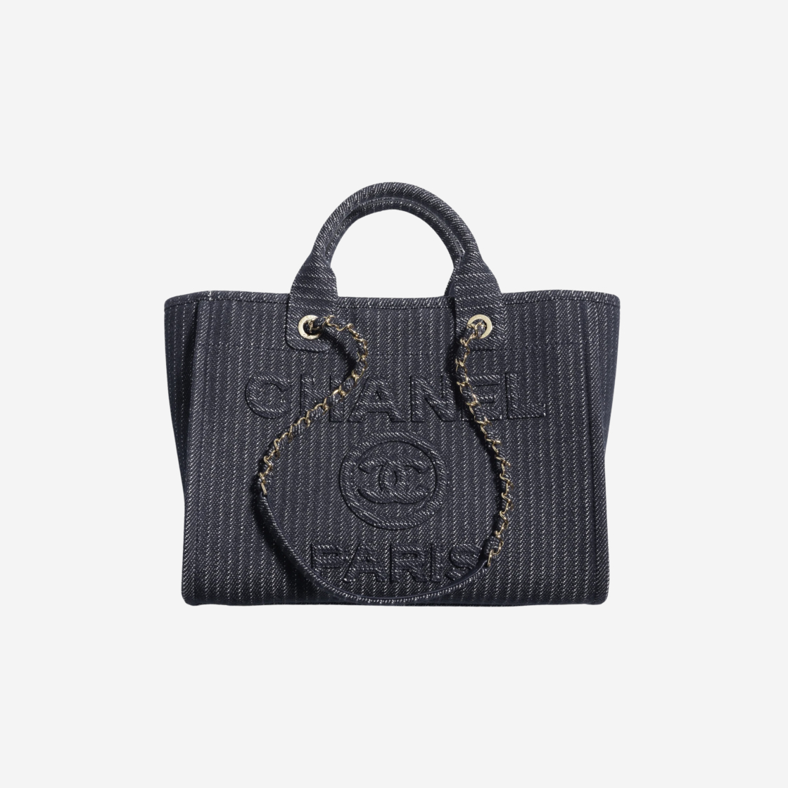 샤넬 쇼핑백 데님 & 골드 메탈 다크 블루 | Chanel | KREAM