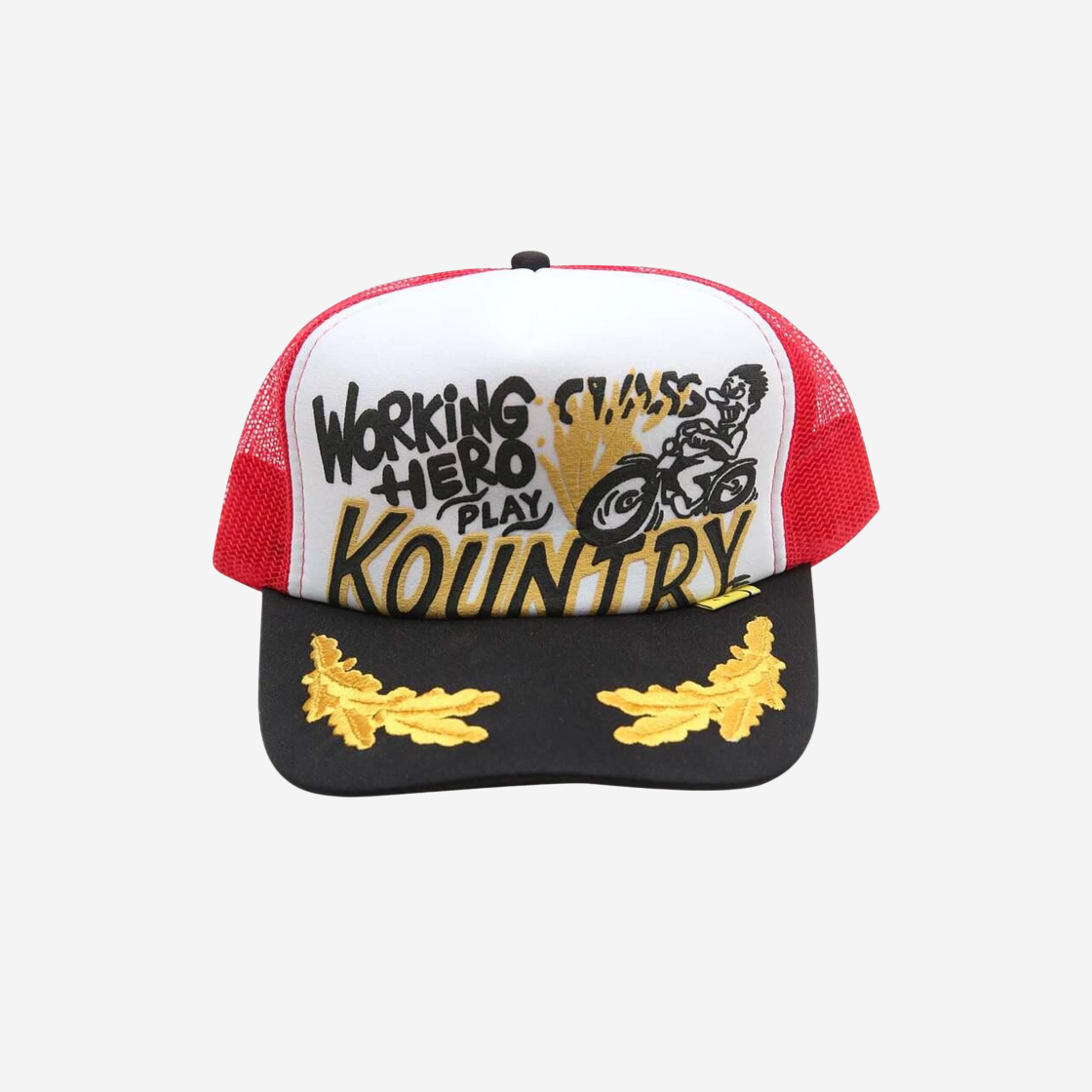 캐피탈 컨트리 레이서 트러커 캡 화이트 레드 | Kapital | KREAM