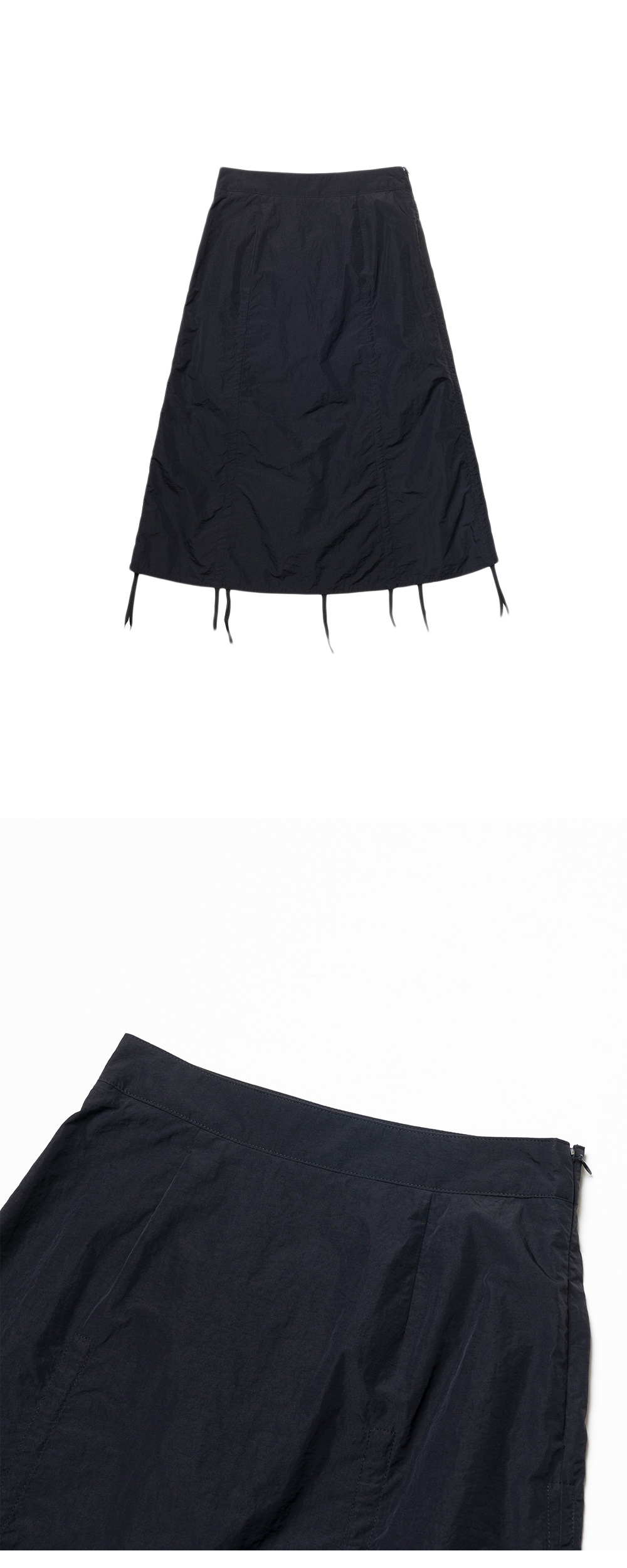 언노운 블루 셔링 스커트 블랙 | UNKNOWN BLUE | KREAM