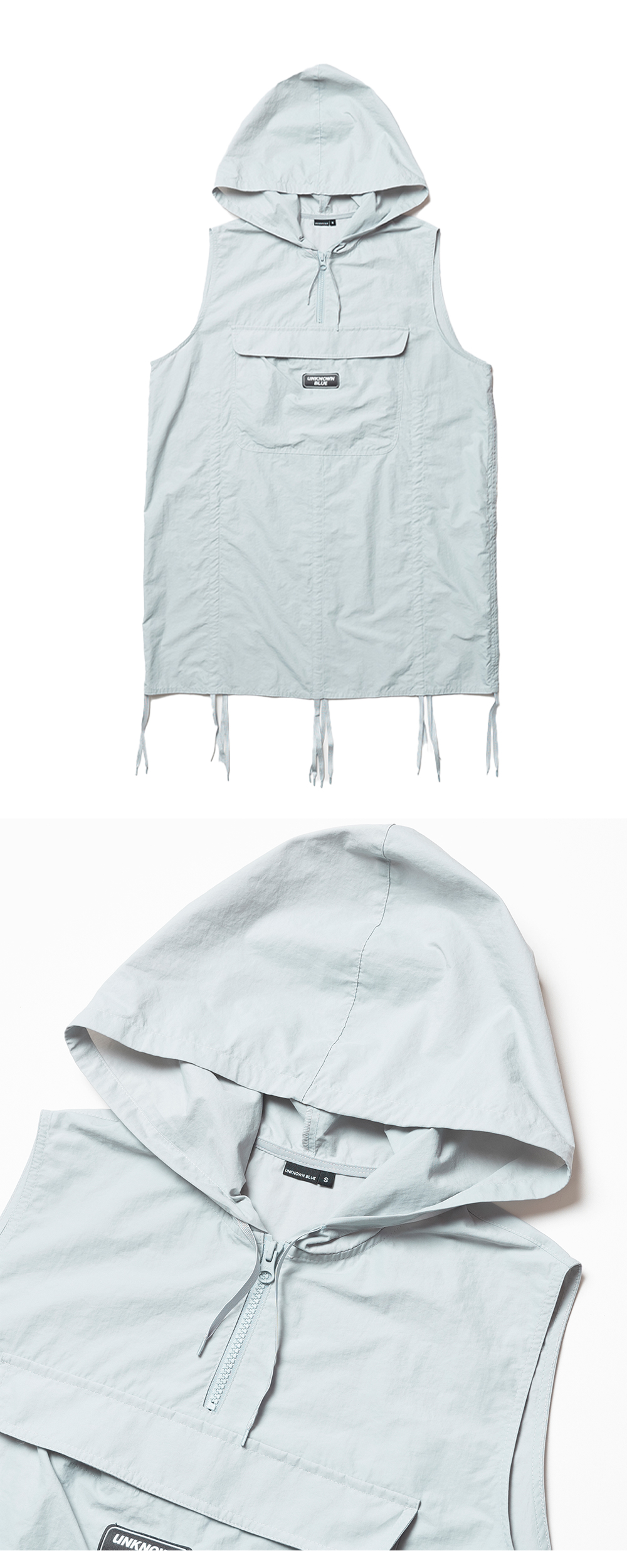 언노운 블루 셔링 미니 드레스 그레이 | UNKNOWN BLUE | KREAM