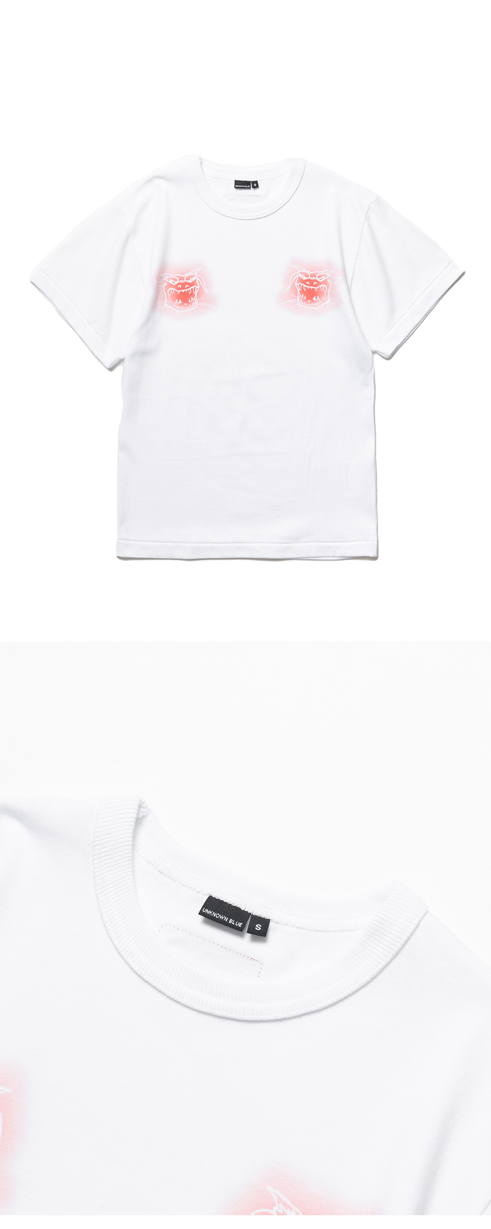 언노운 블루 용냥이 티셔츠 화이트 | UNKNOWN BLUE | KREAM