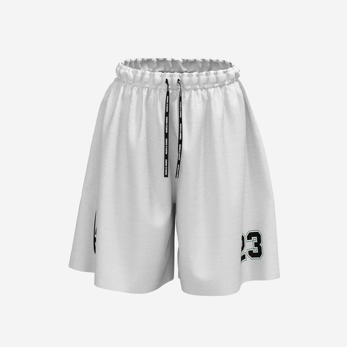 머슬암드 암드 23 저지 버뮤다 쇼츠 화이트 | Muscle Armed | KREAM