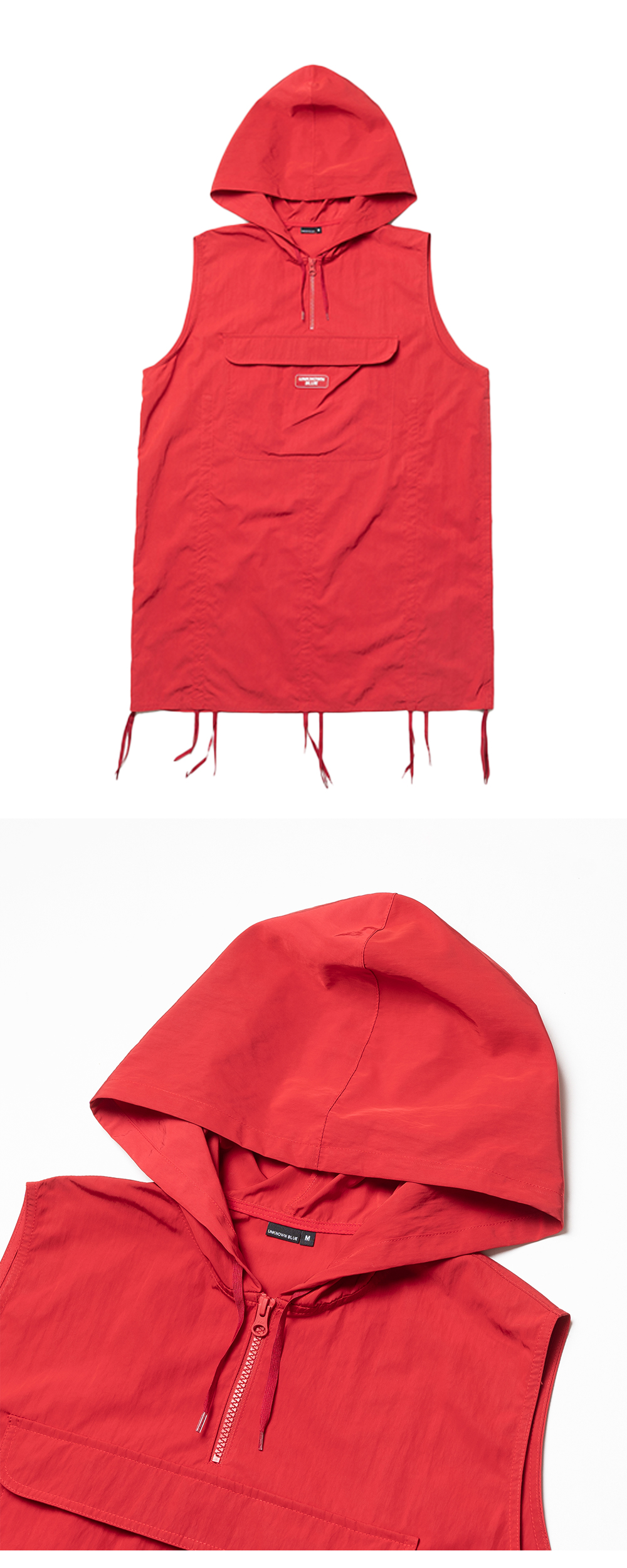 언노운 블루 셔링 미니 드레스 레드 | UNKNOWN BLUE | KREAM