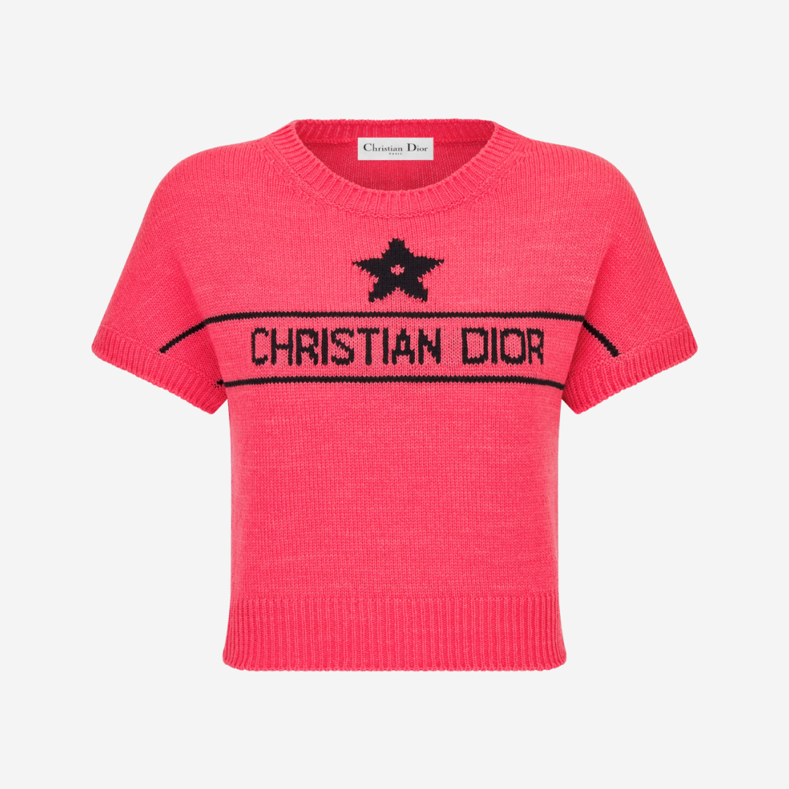 (W) 디올 리비에라 숏슬리브 캐시미어 니트 캔디 핑크 | Dior | KREAM