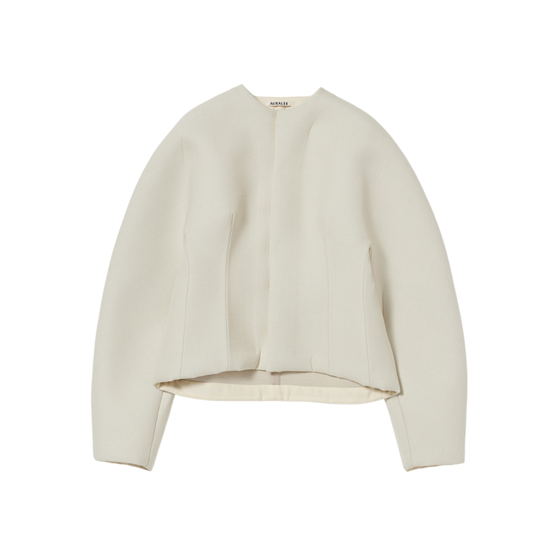 (W) 오라리 스펀지 트로피컬 울 노 칼라 블루종 아이보리 | Auralee | KREAM