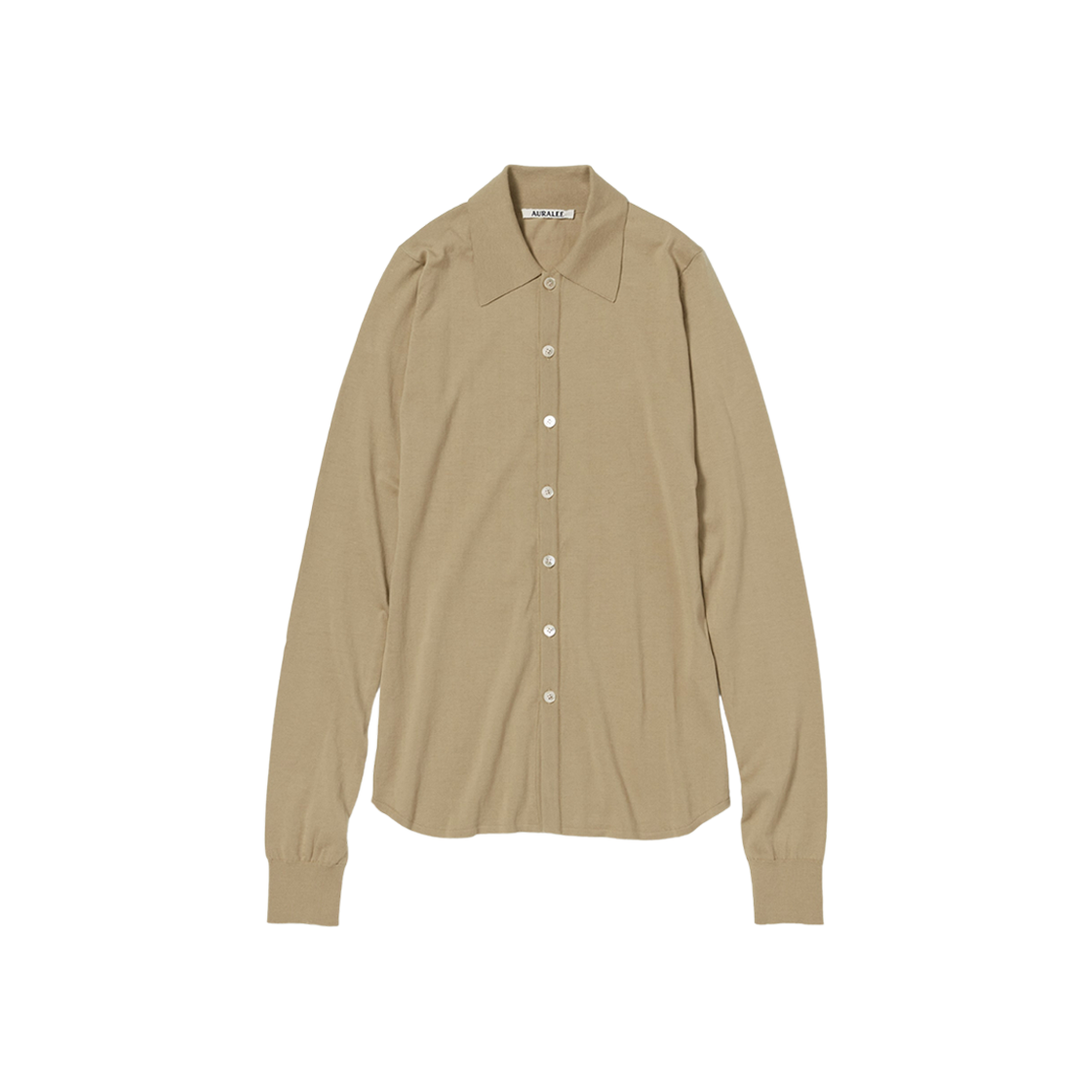 (W) 오라리 슈퍼 하이 게이지 코튼 니트 셔츠 가디건 베이지 | Auralee | KREAM
