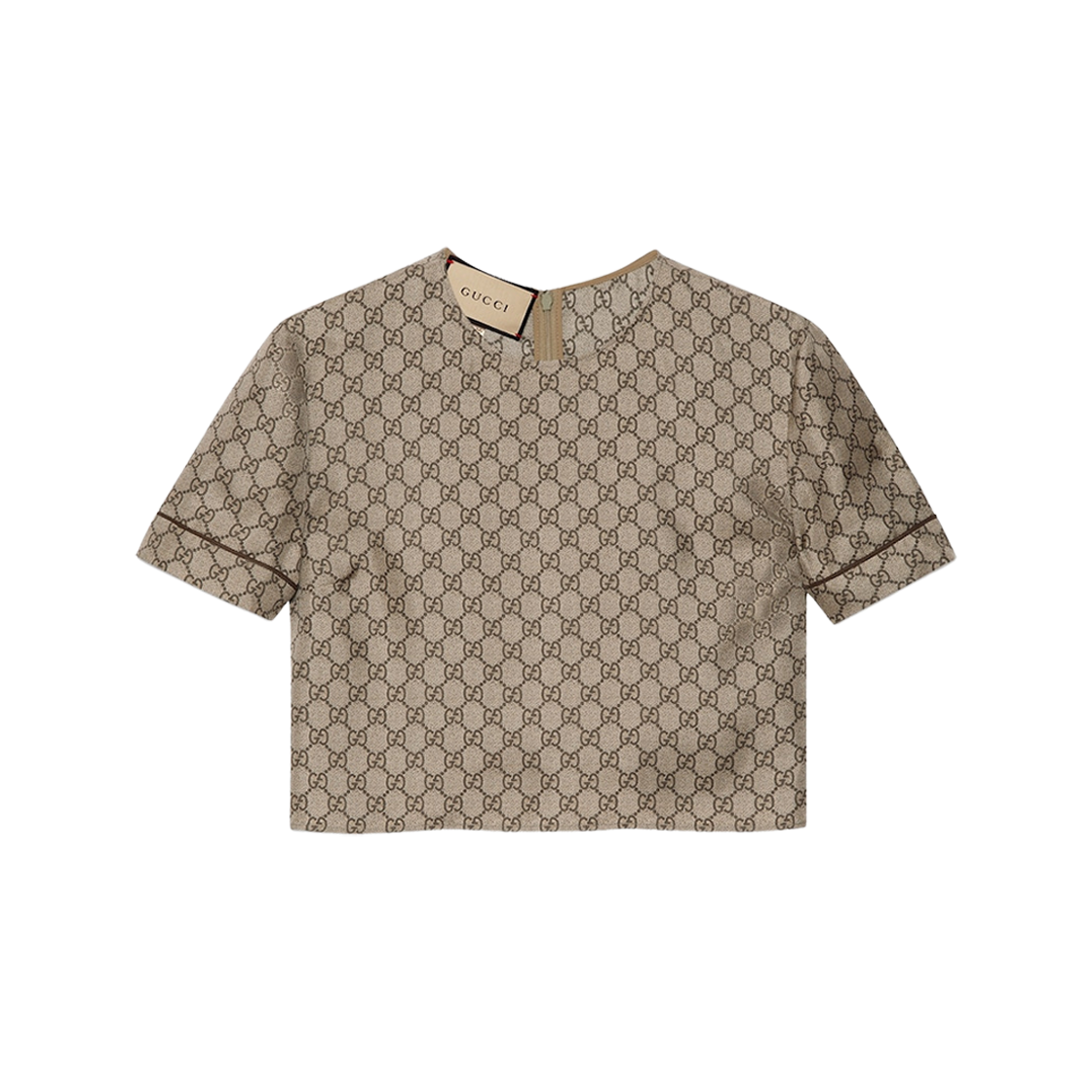 (W) 구찌 GG 슈프림 프린트 실크 탑 베이지 에보니 | Gucci | KREAM