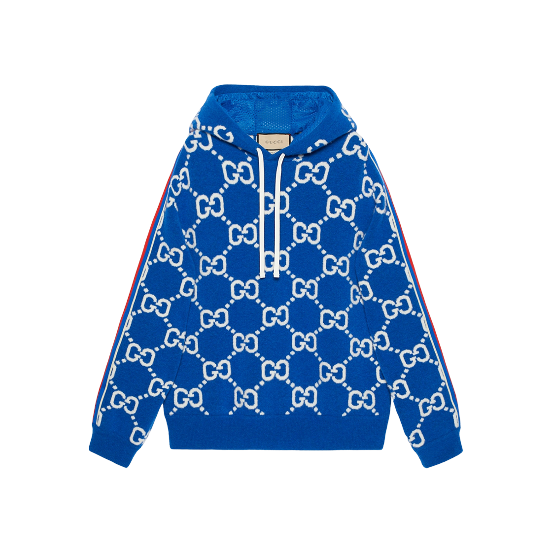 구찌 GG 울 자카드 후드 스웨트셔츠 블루 아이보리 | Gucci | KREAM