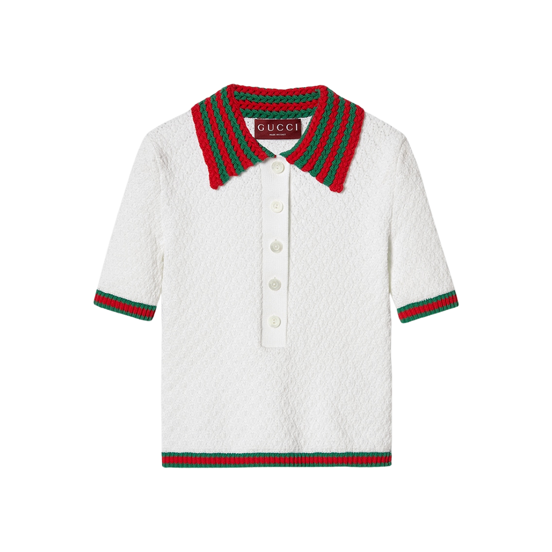(W) 구찌 코튼 레이스 폴로 티셔츠 화이트 | Gucci | KREAM