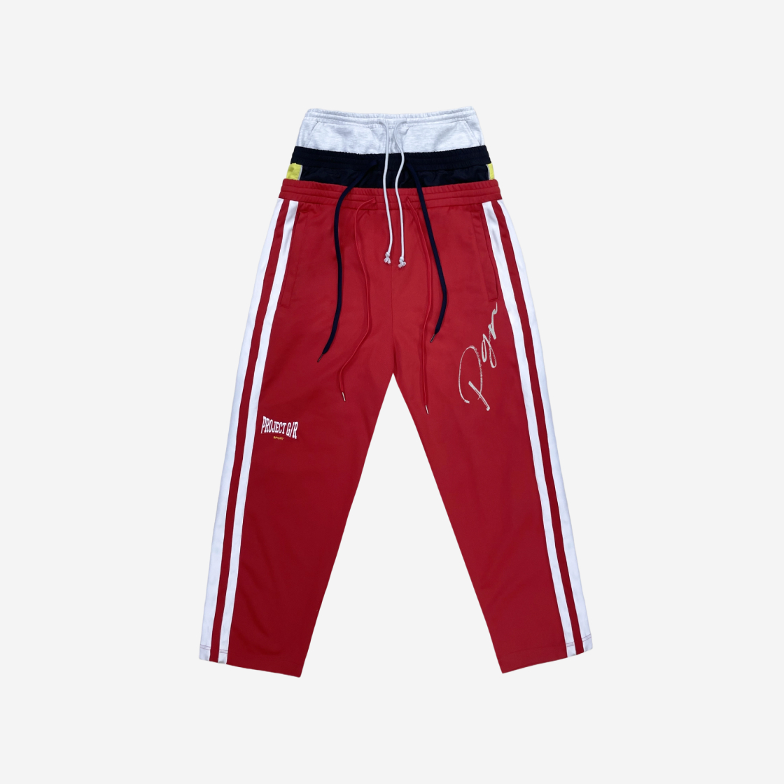 프로젝트 G/R 3 레이어드 트랙 팬츠 레드 | PROJECT G/R | KREAM