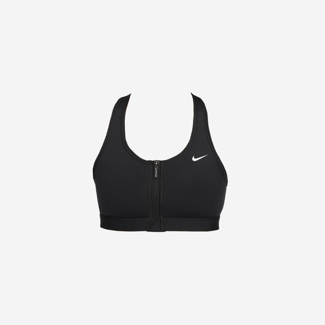 (W) 나이키 스우시 프론트 집 미디움 서포트 패드 스포츠 브라 블랙 - 아시아 | Nike | KREAM