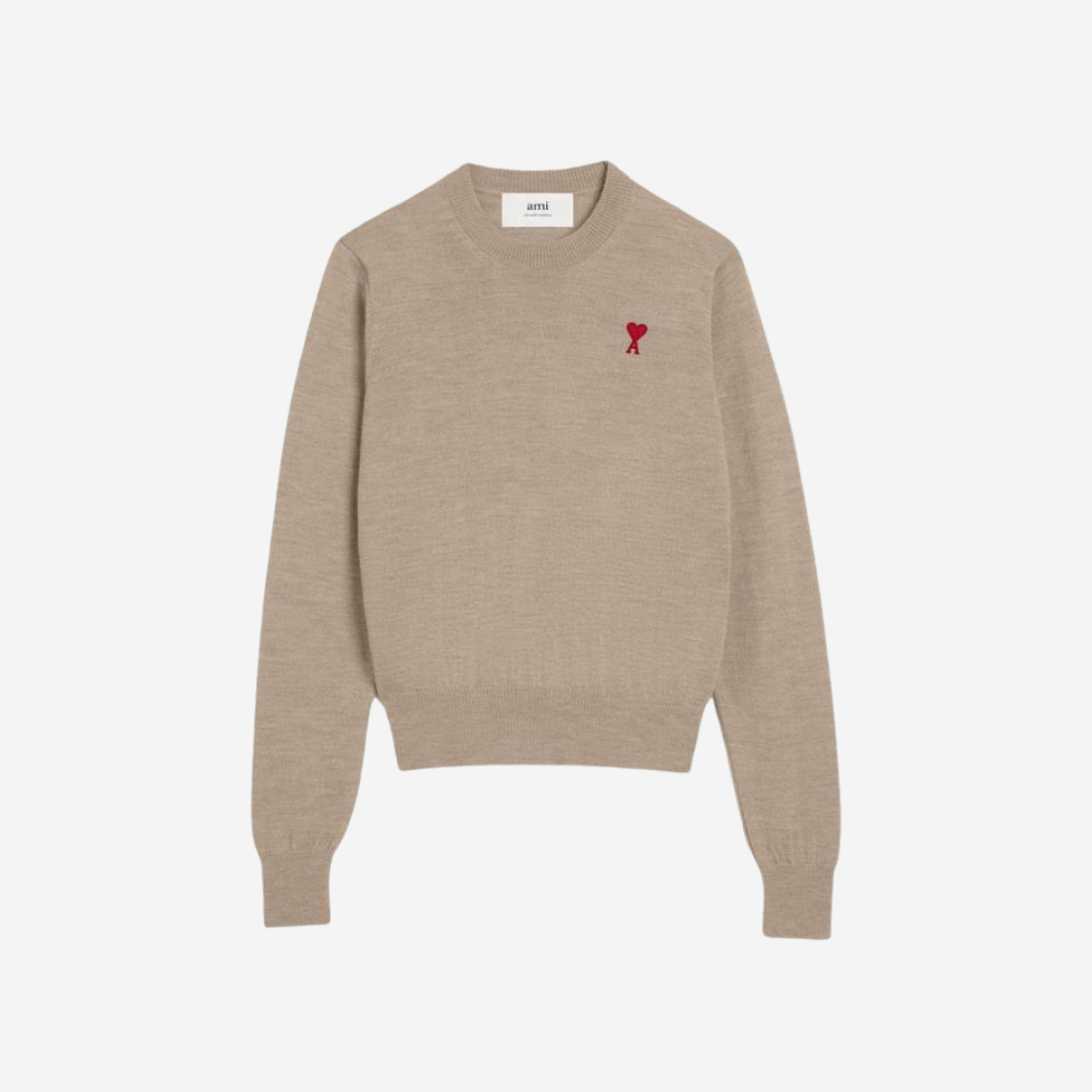 (W) 아미 스몰 하트 로고 스웨터 라이트 베이지 | AMI | KREAM