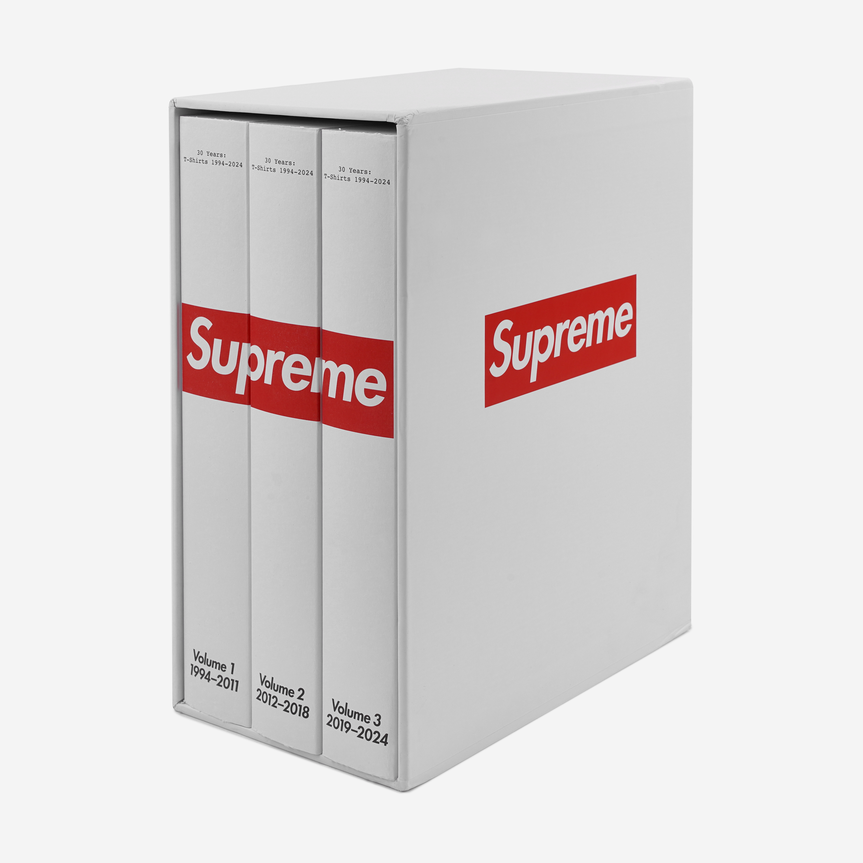 슈프림 30년: 티셔츠 1994-2024 북 화이트 (3개 세트) - 24SS | KREAM