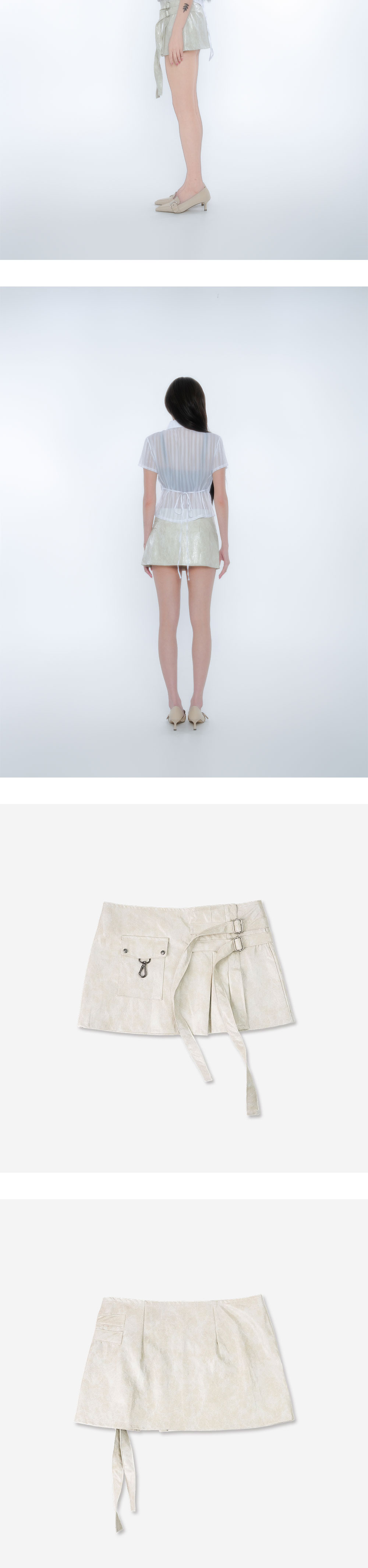 엘프엘프엘프 아카이브스 플리츠 랩 스커트 아이보리 | Elfelfelf Archives | KREAM