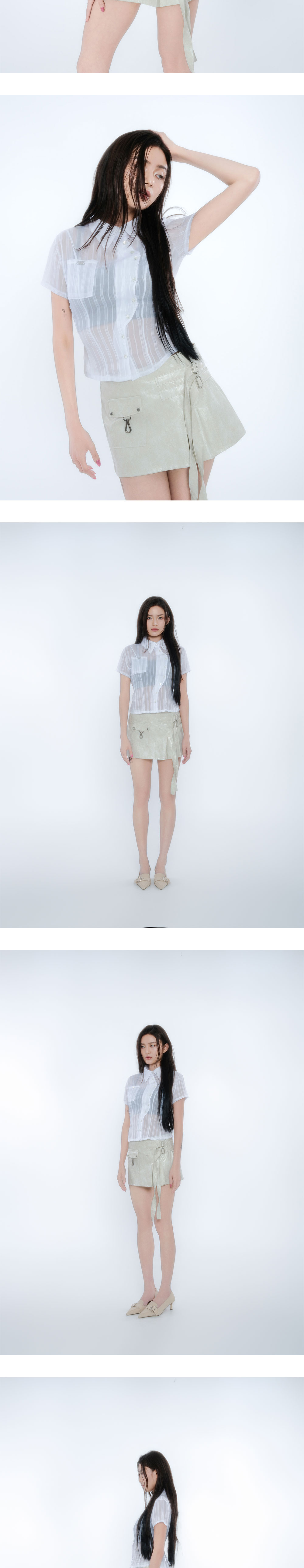 엘프엘프엘프 아카이브스 플리츠 랩 스커트 아이보리 | Elfelfelf Archives | KREAM