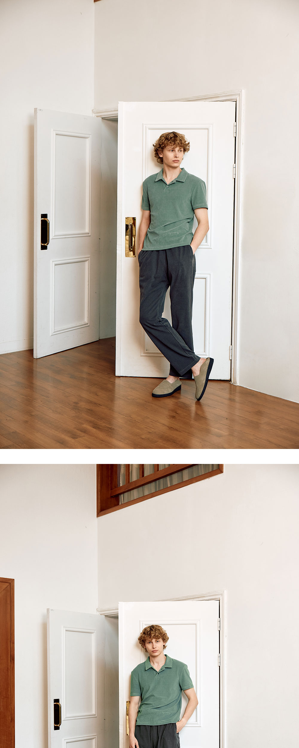 바이랑 마이크로 테리 로고 폴로 그린 | BY RANG | KREAM