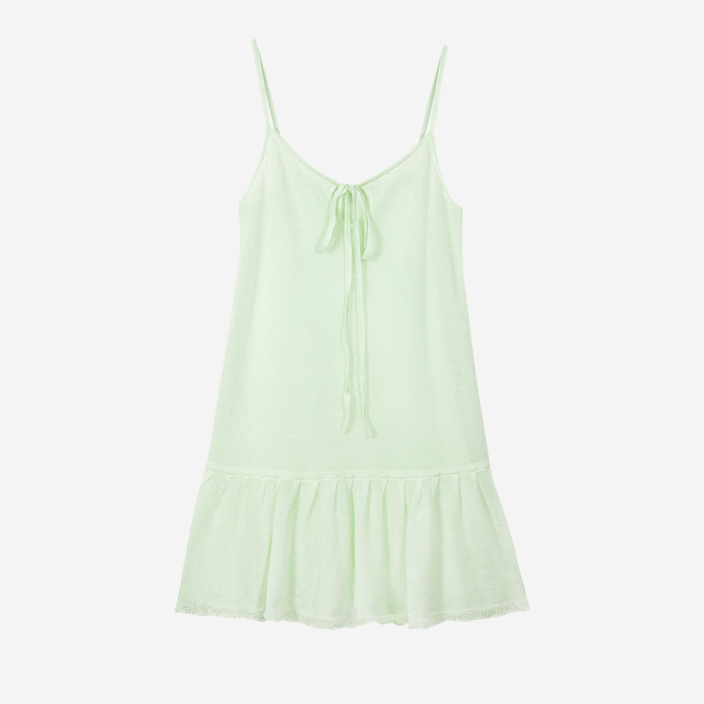 플레따 셔링 슬리브리스 니트 탑 애플그린 | FLETTA | KREAM