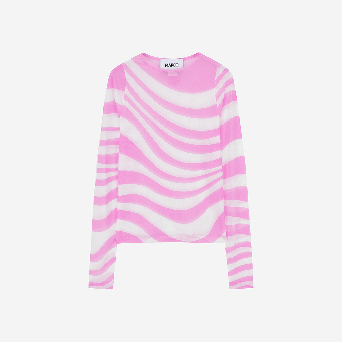 마르코 웨이브스 롱 슬리브 메쉬 탑 핑크 | MARCO | KREAM