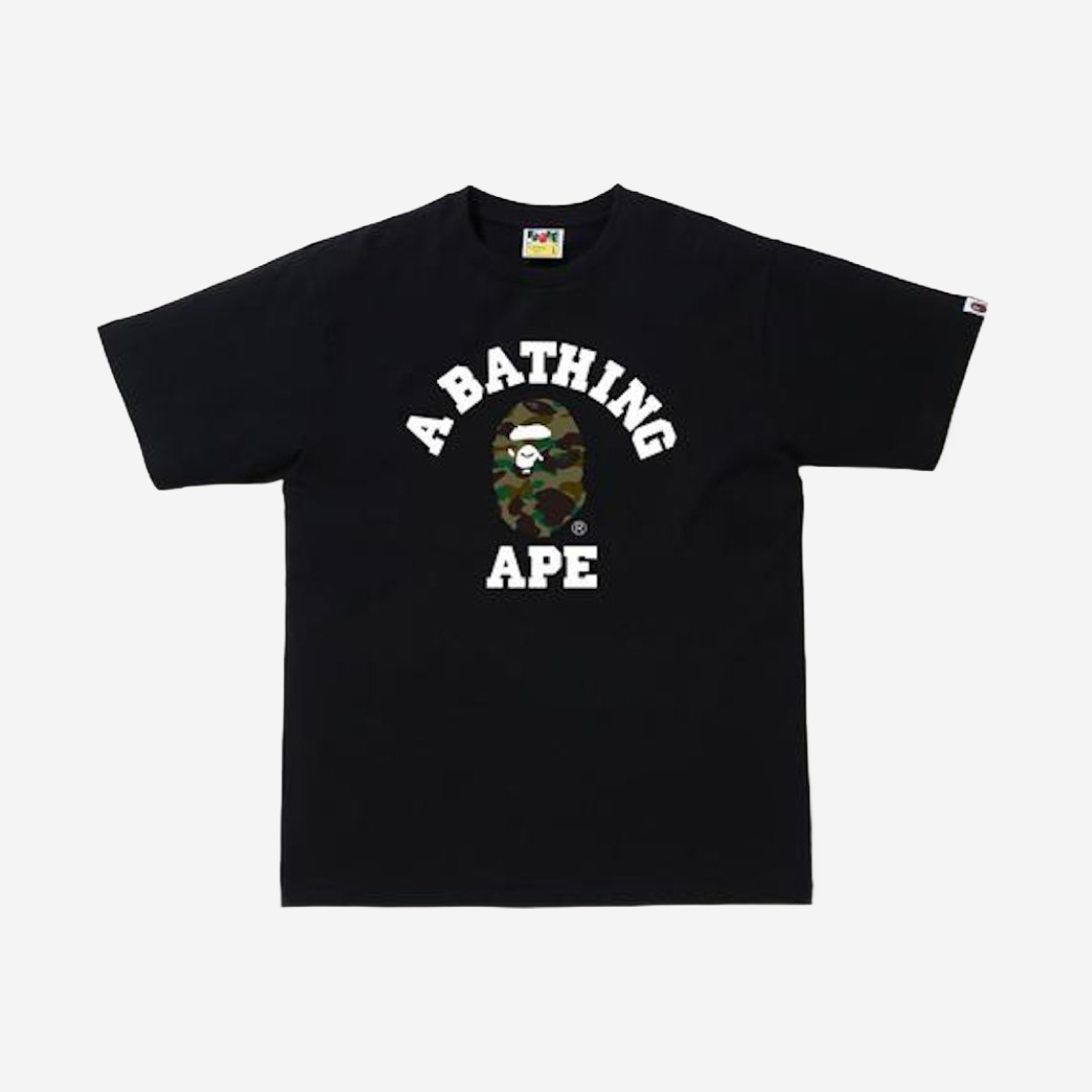 베이프 퍼스트 카모 컬리지 티셔츠 블랙 그린 | BAPE | KREAM