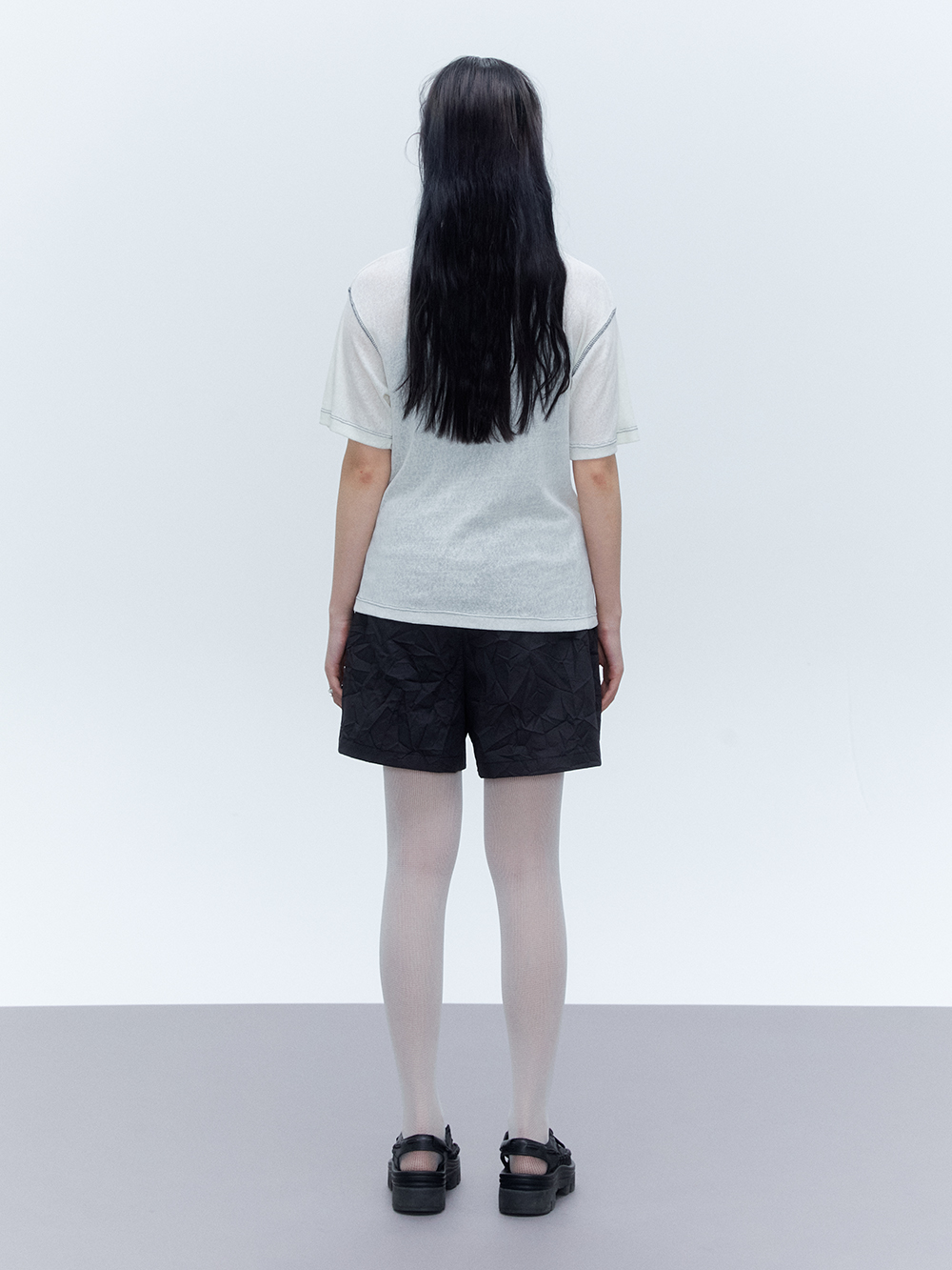 영오 시스루 루즈 핏 티셔츠 아이보리 | YOUNGOH | KREAM