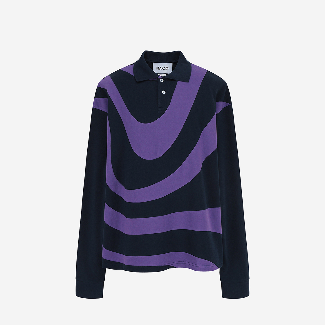 마르코 웨이브스 롱 슬리브 폴로 퍼플 네이비 | MARCO | KREAM