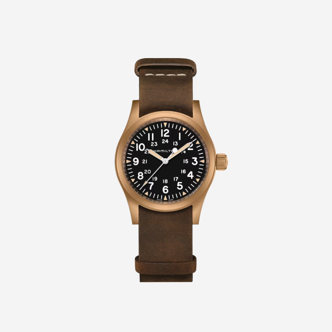 해밀턴 카키 필드 메카니컬 브론즈 티타늄 38mm 카우 레더 블랙 | Hamilton | KREAM