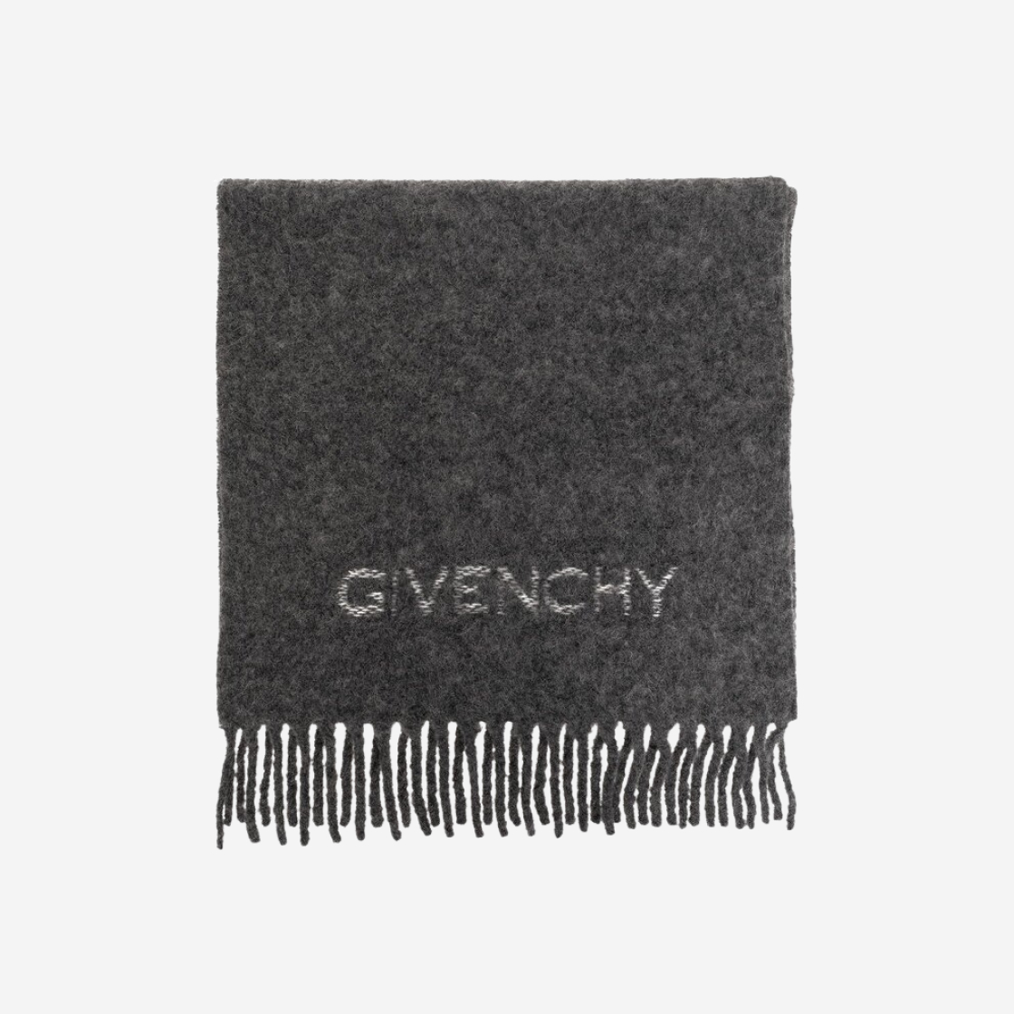 지방시 로고 니트 인타르시아 머플러 그레이 | Givenchy | KREAM