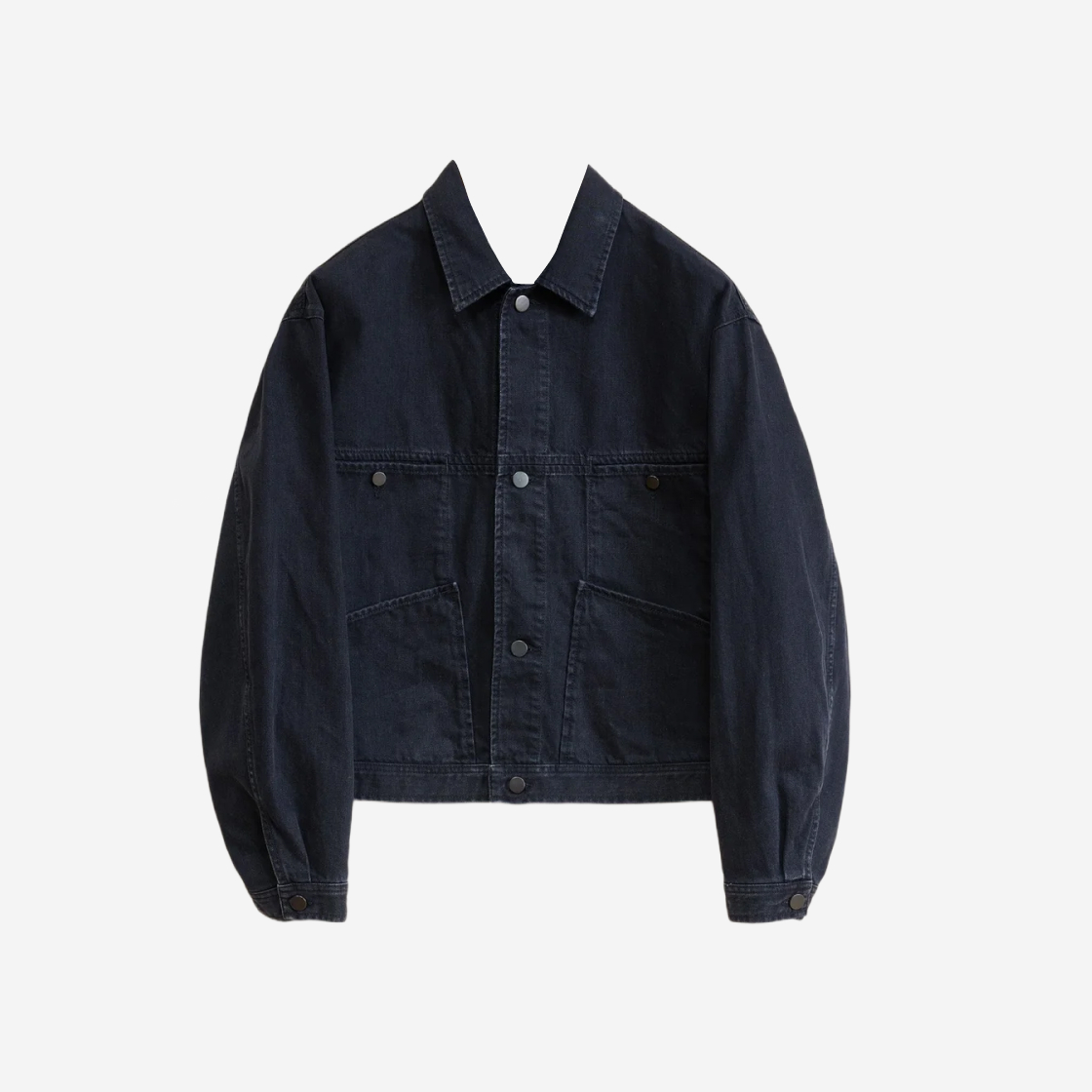 르메르 4 포켓 블루종 헤비 소프트 데님 블리치드 블랙 | Lemaire | KREAM