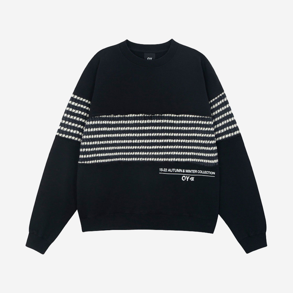 오와이 라인 스트라이프 로고 스웨트셔츠 블랙 | OY | KREAM