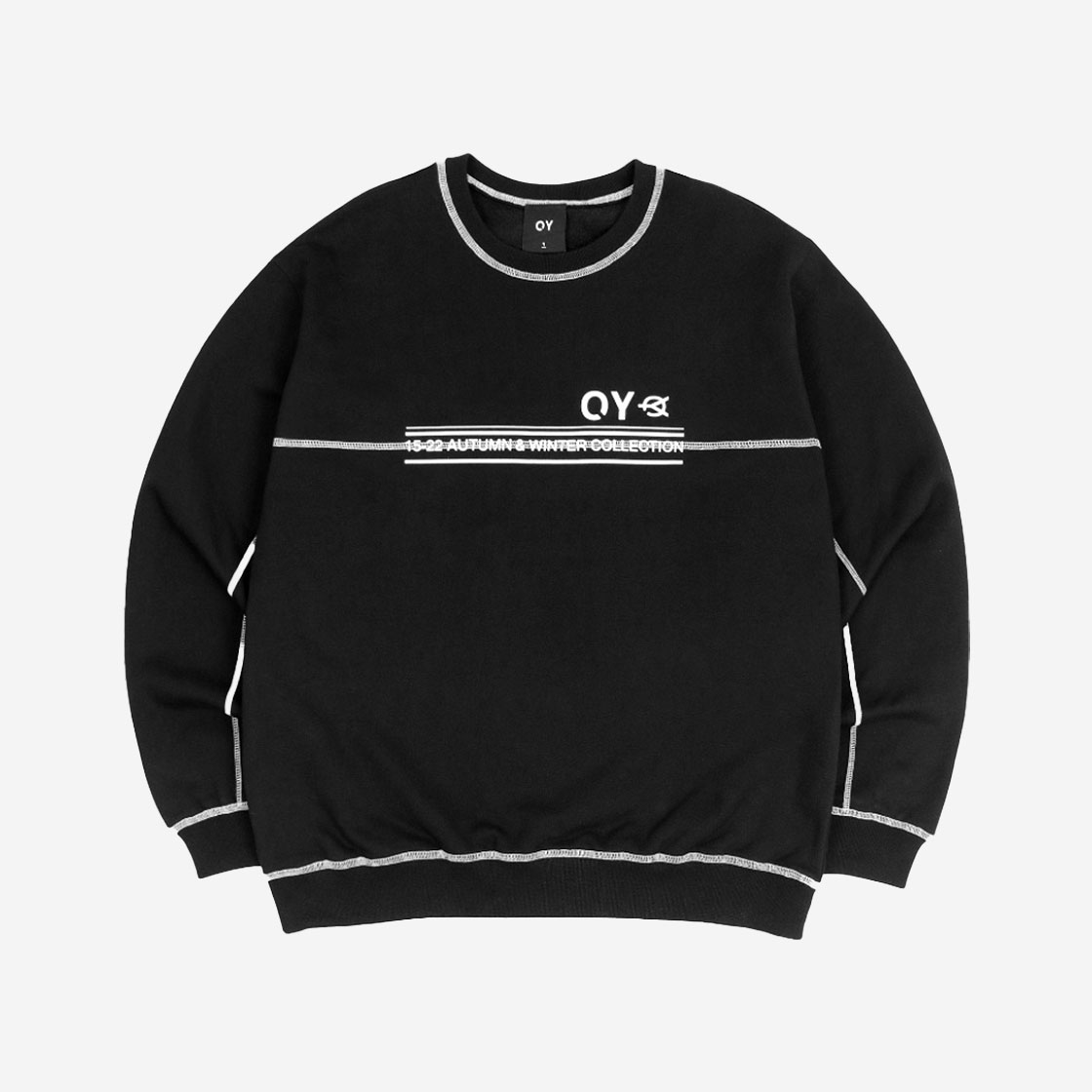 오와이 커버 스티치 로고 맨투맨 블랙 | OY | KREAM
