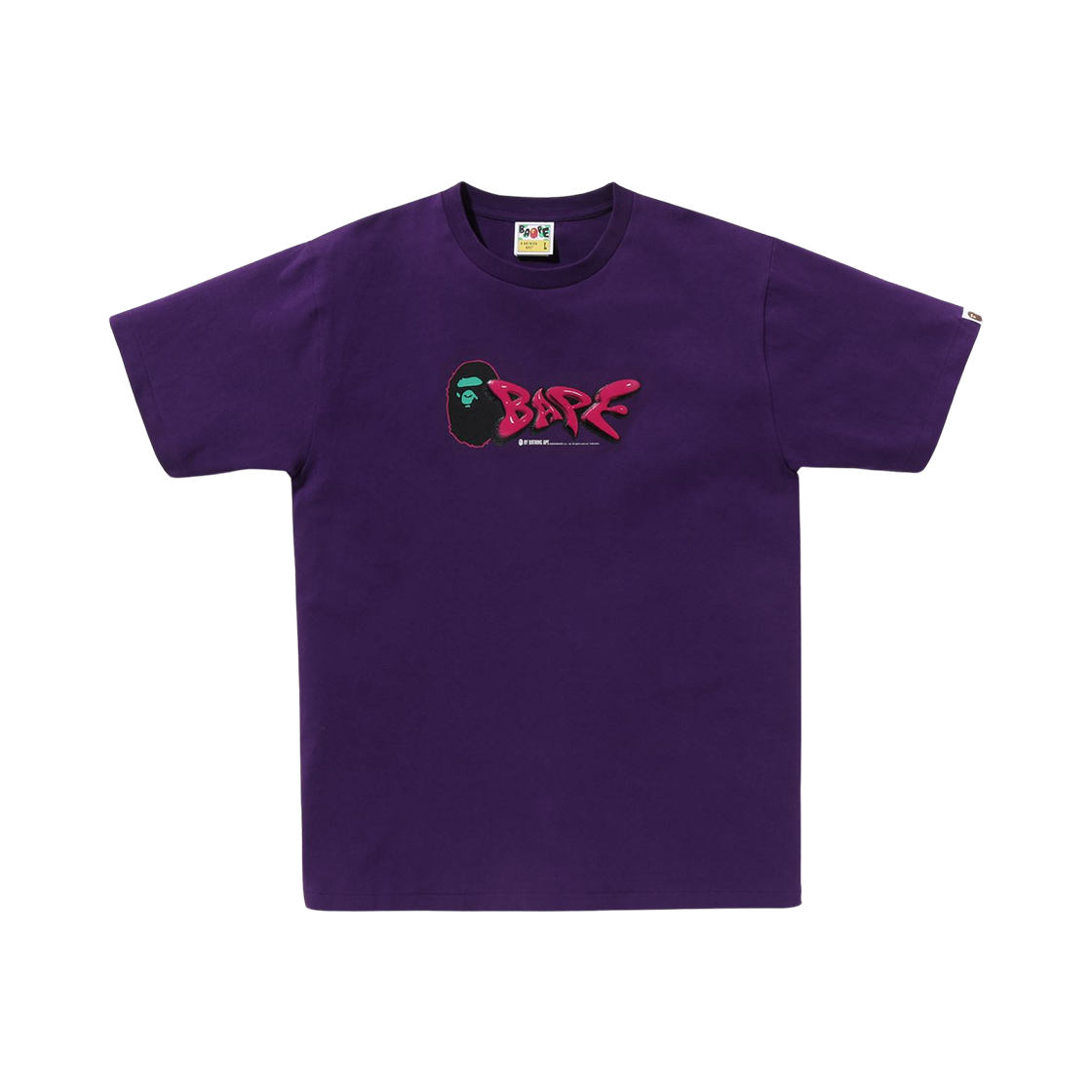 베이프 3D 아트 베이프 로고 티셔츠 로얄 퍼플 | BAPE | KREAM