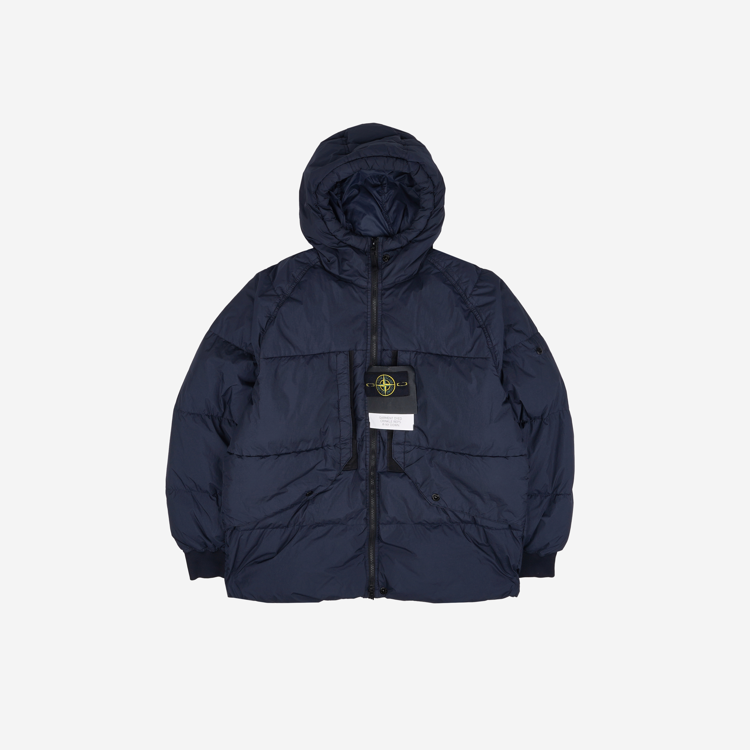 스톤 아일랜드 40723 가먼트 다이드 크링클랩스 리사이클 나일론 다운 자켓 블루 - 23FW | KREAM